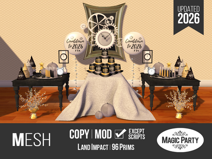 Second Life Marketplace - Countdown SET 2026 - New Years [Copy&Mod ...